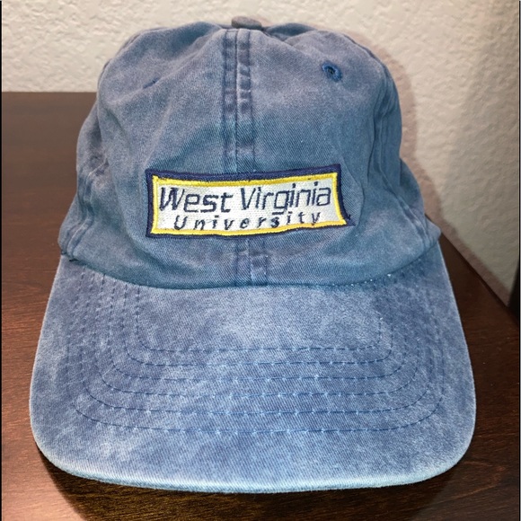 Accessories | Distressed Denim Unisex Wvu Cap | Poshmark